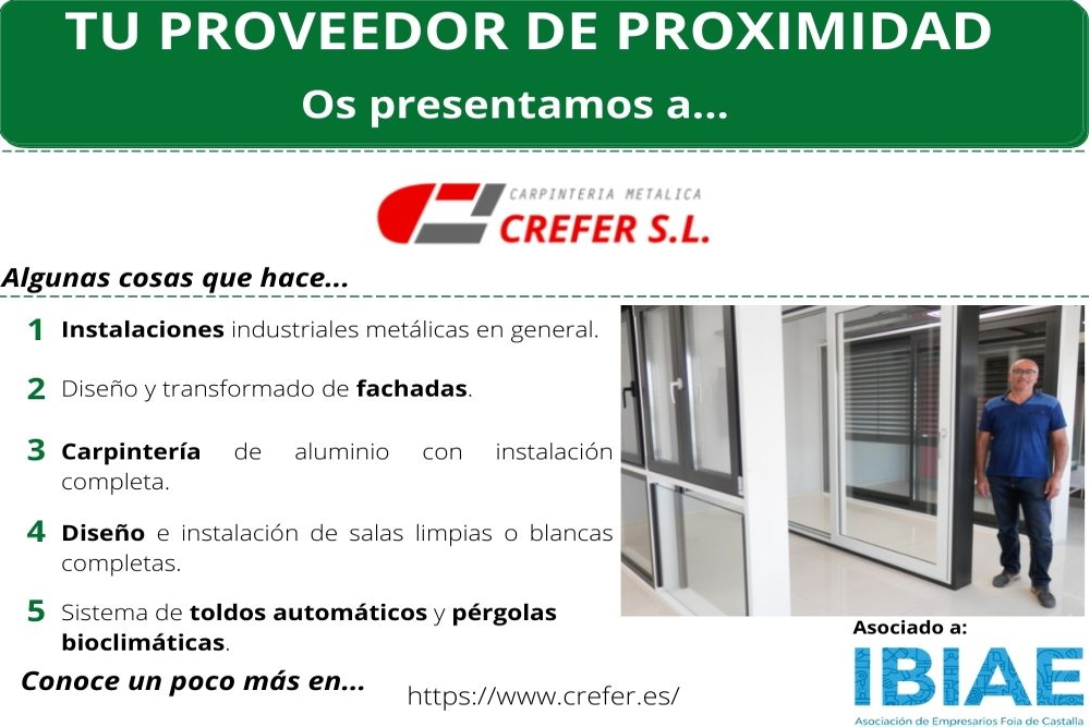 Proveedor de Proximidad: CREFER S.L. – IBIAE