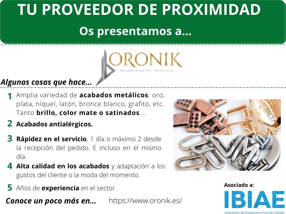 PROVEEDOR DE PROXIMIDAD: ORONIK – IBIAE