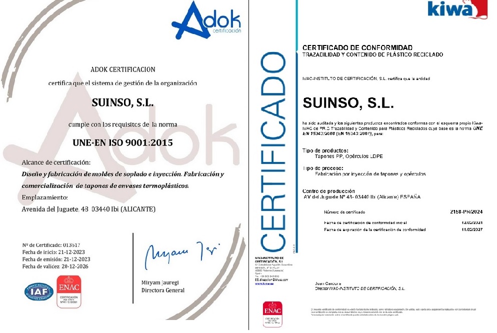 SUINSO obtiene las certificaciones UNE-EN-15343:2008 e ISO 9001 – IBIAE